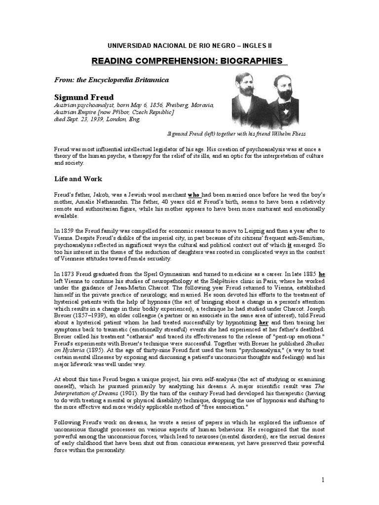 Reading Comprehension: Biographies: From: The Encyclopædia Britannica ...