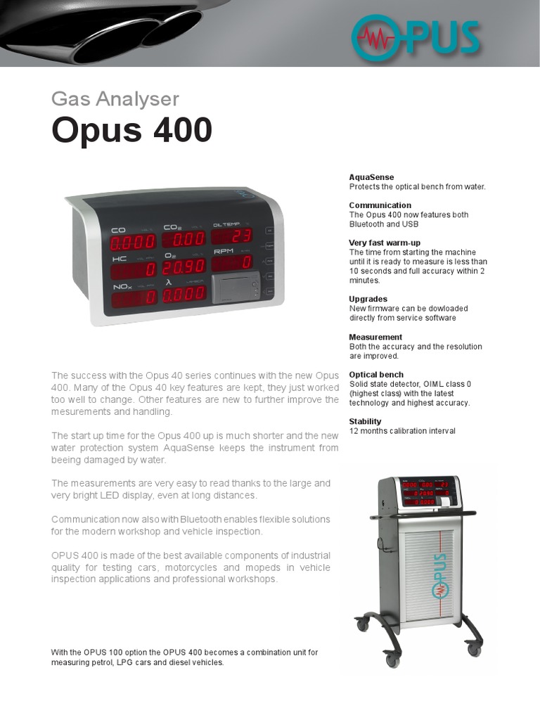 Opus 400 Eng | PDF | Gasoline | Manufactured Goods