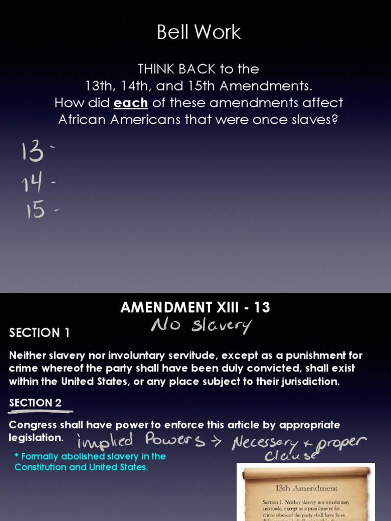 Reconstruction Amendments 2019 | PDF | Fourteenth Amendment To The ...