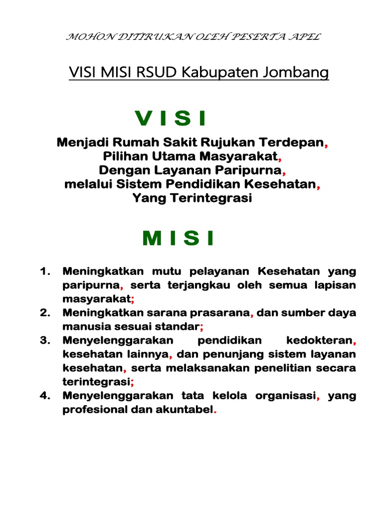 Visi Misi Rs Pendidikan | PDF