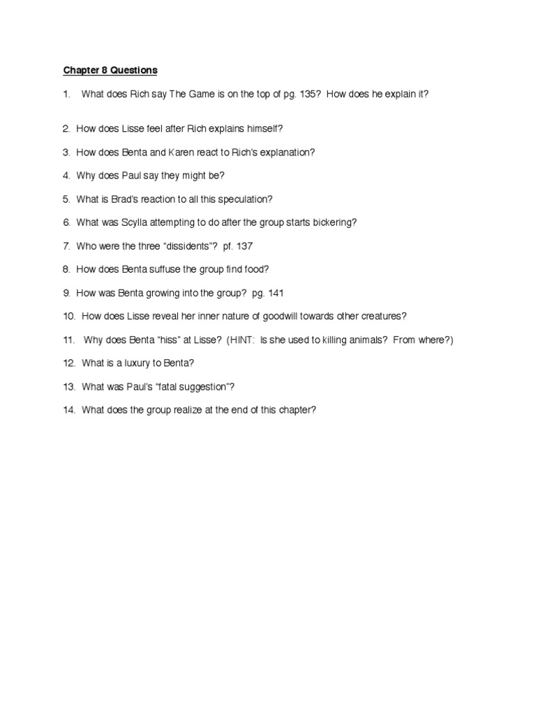 Chapter 8 Questions | PDF