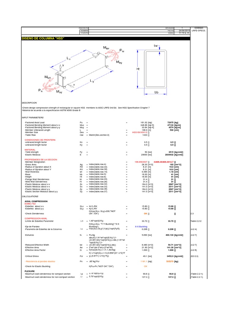 LRFD Beam Column Design | PDF | Beam (Structure) | Buckling