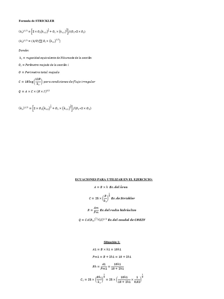 Formula de Strickler | PDF