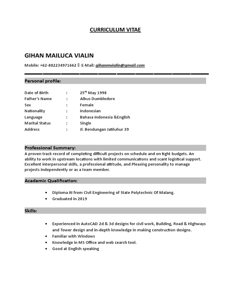 Cad Draftsman Resume by Gihan | PDF