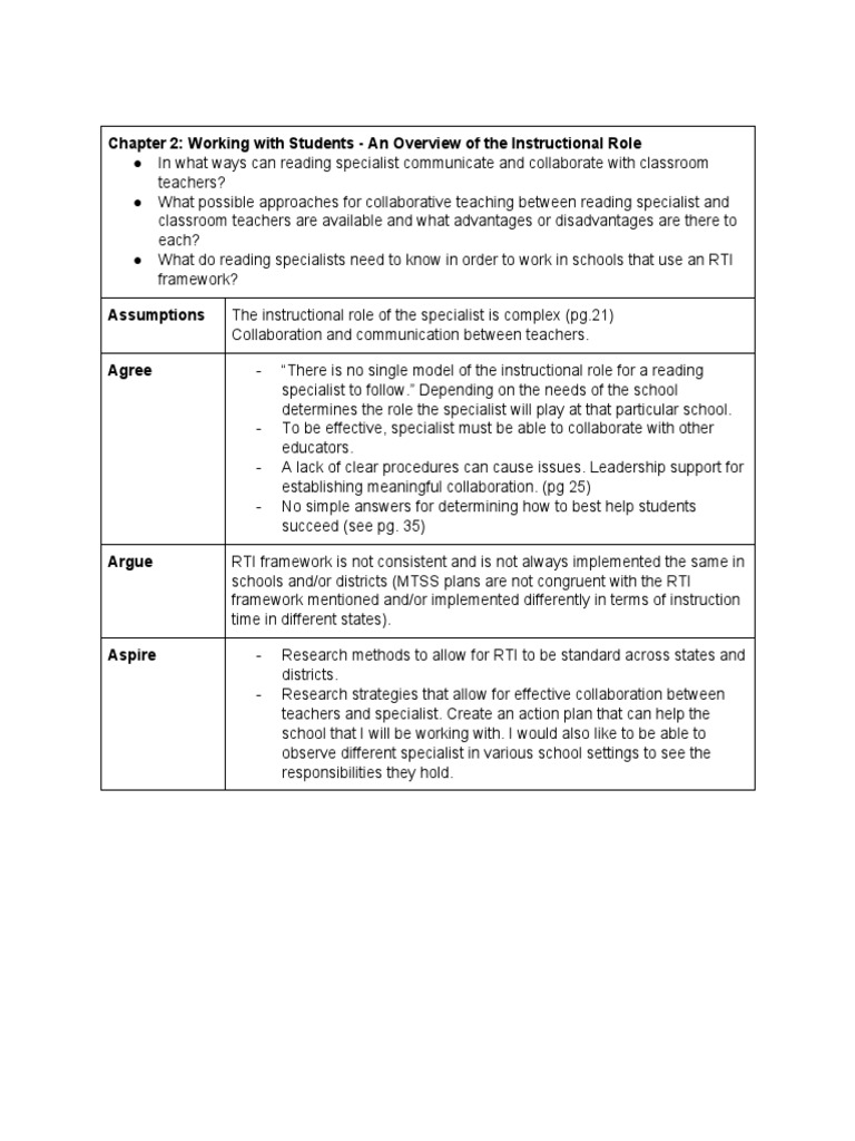 Collaboration Strategies for Reading Specialists | PDF