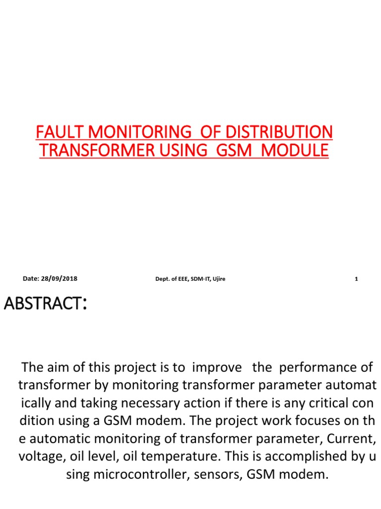 Transformer Fault Monitoring via GSM | PDF | Transformer | Electrical ...