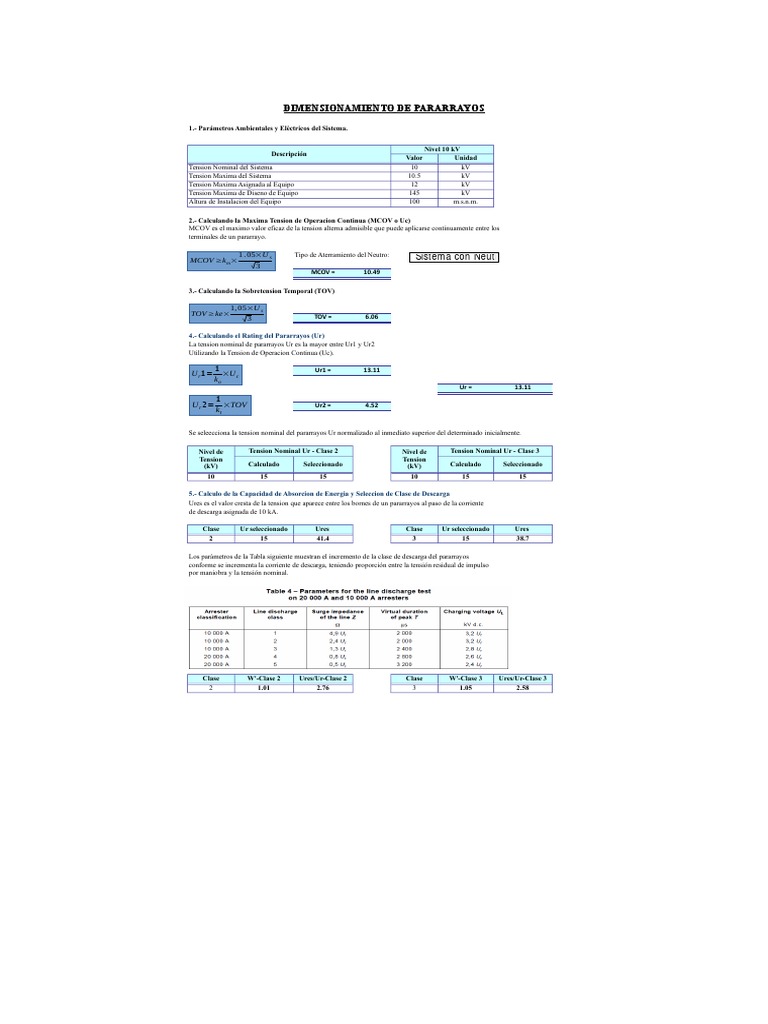 Calculo de Pararrayos | PDF | voltaje | Electricidad Atmosférica