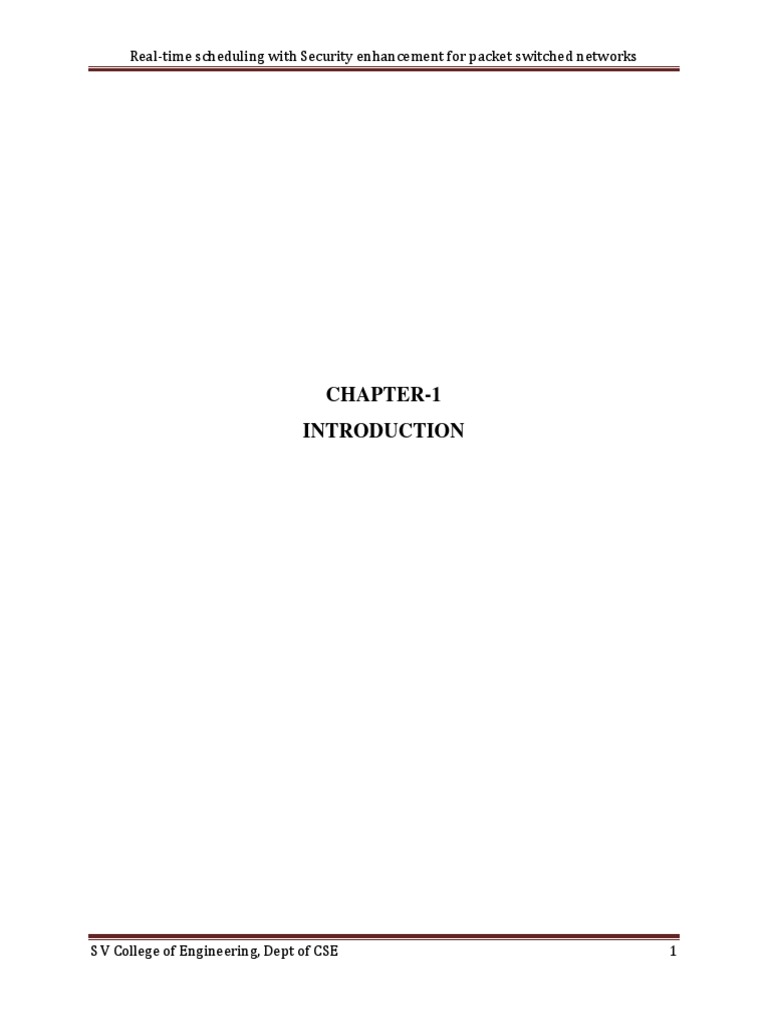 Chapter-1: Real-Time Scheduling With Security Enhancement For Packet Switched Networks | PDF ...