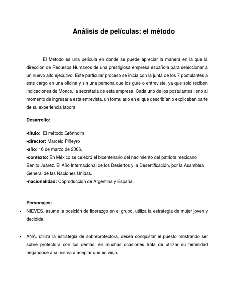 Pelicula El Metodo | PDF | México