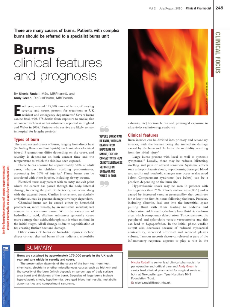 Burns: Clinical Features and Prognosis | PDF | Burn | Shock (Circulatory)