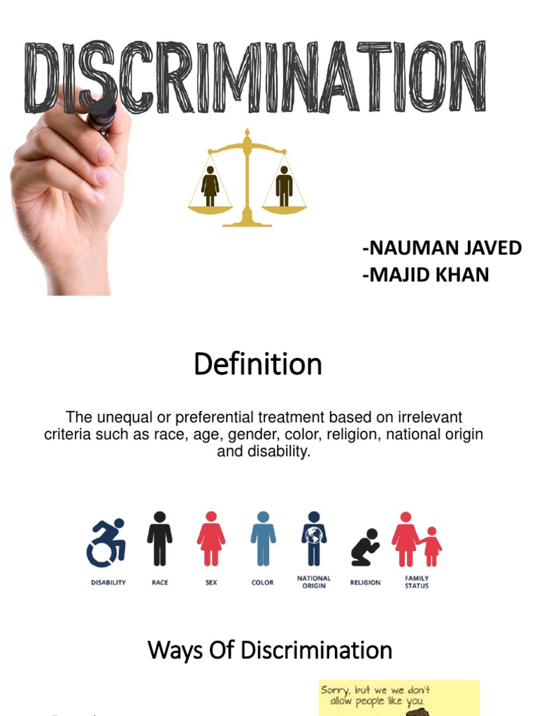Presentation On Descrimination | PDF | Equal Pay For Equal Work ...