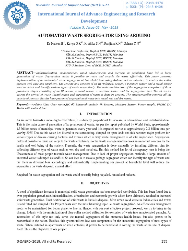 Automated Waste Segregator Using Arduino-Ijaerdv05i0542857 | PDF ...