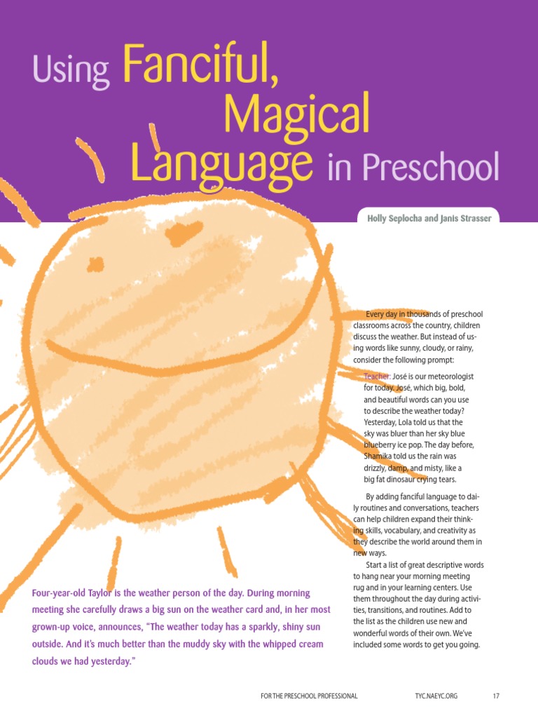 Ecd-131-Article-Using Fanciful Magical Language in Preschool | PDF ...