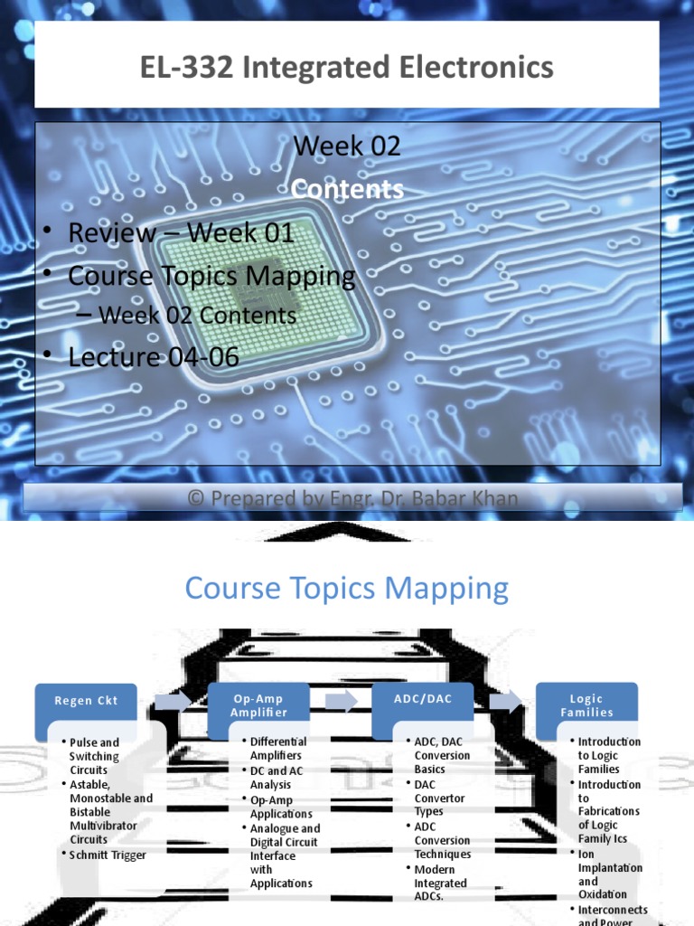 EL-332 Integrated Electronics: Week 02 - Review - Week 01 - Course ...