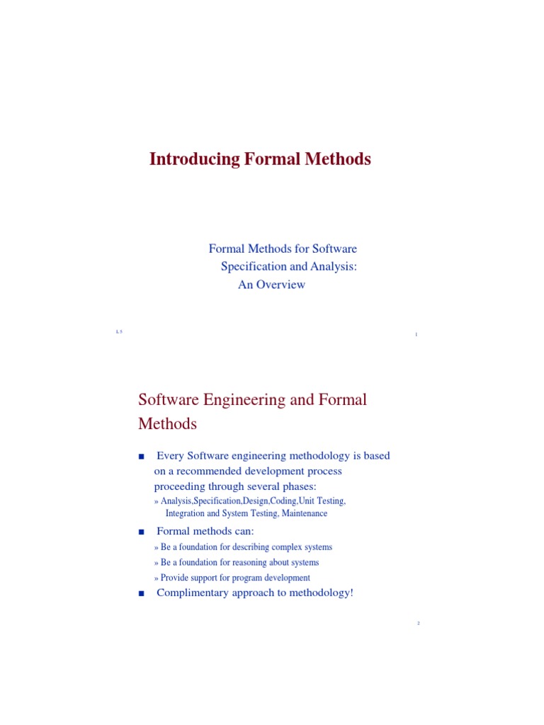 Formal Methods | PDF | First Order Logic | Formal Methods