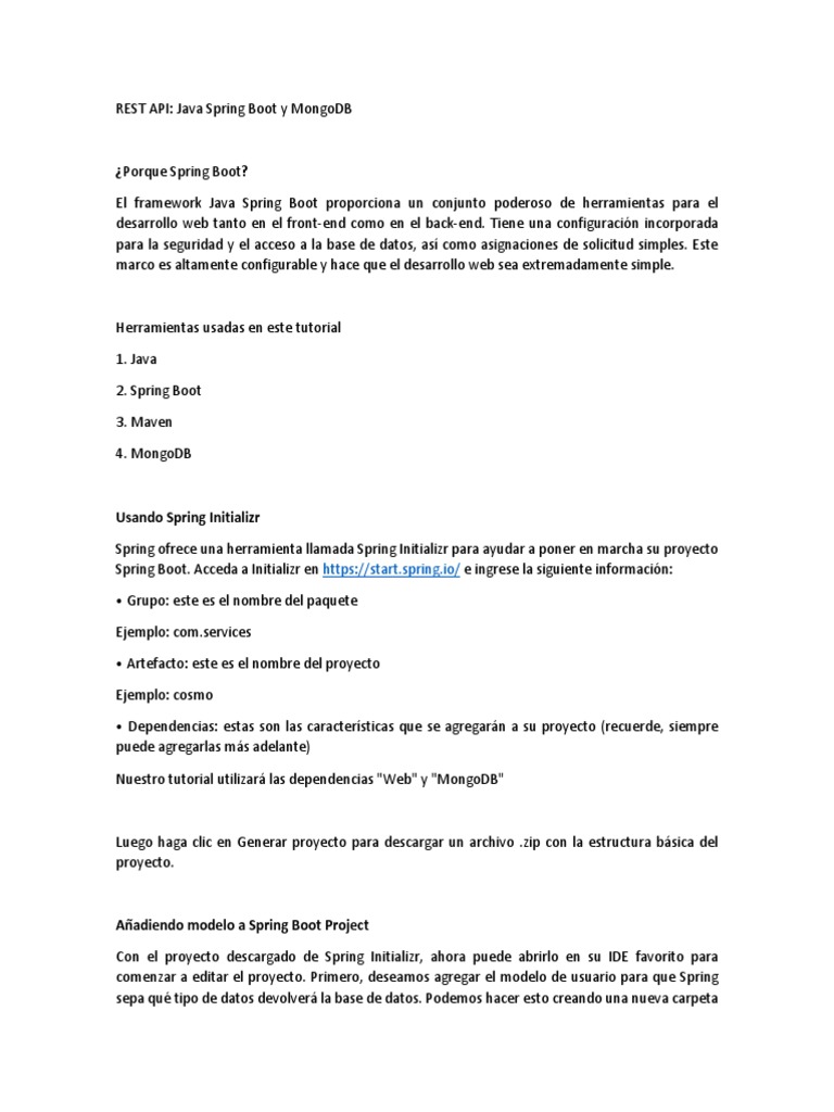 REST + MongoDB | PDF | Mongo Db | Java (lenguaje de programación)