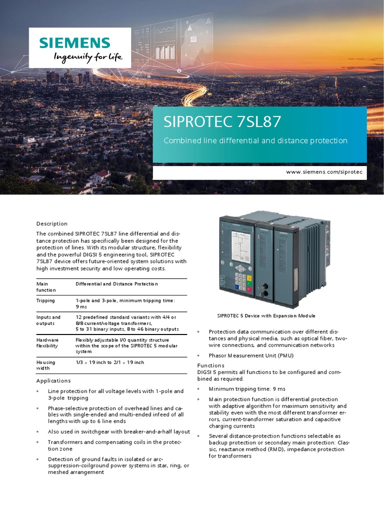 Siemens 7SL32 PDF | PDF | Electric Power System | Transformer