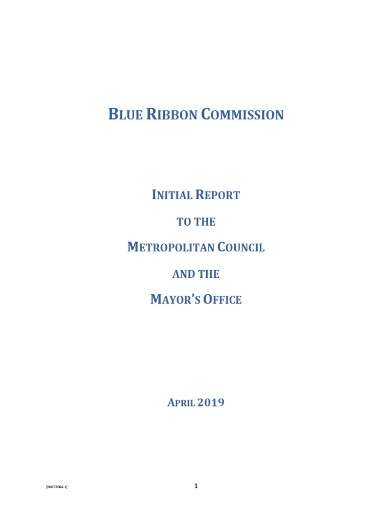 Nashville Blue Ribbon Commission's Report On How Nashville Could Save ...