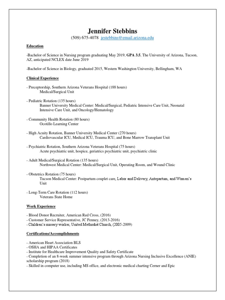 Jennifer Stebbins Resume | PDF | Self-Improvement