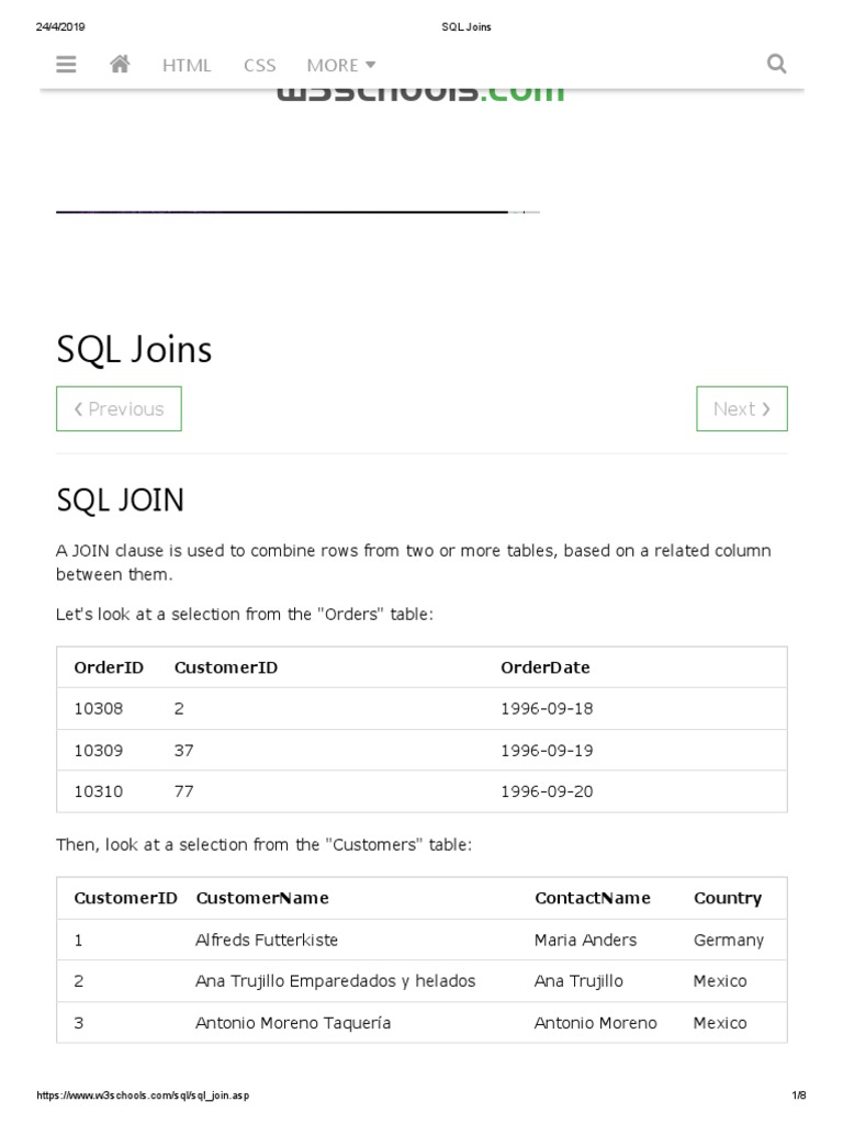 SQL Joins | PDF | Bootstrap (Front End Framework) | Cascading Style Sheets
