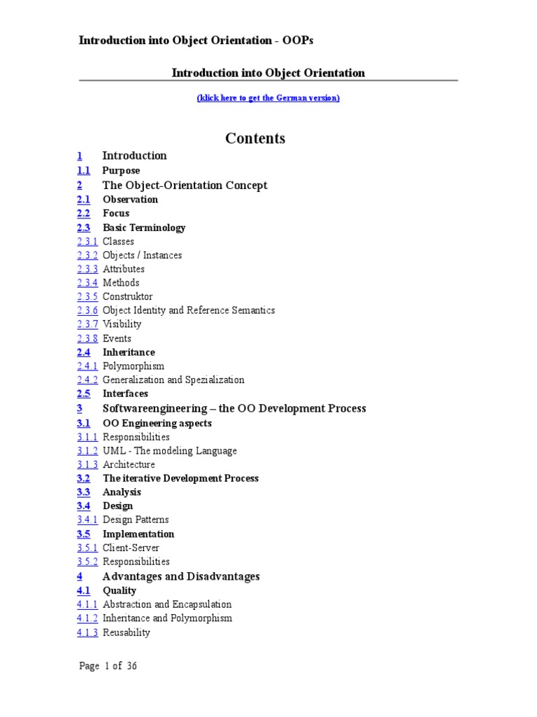 Introduction Into Object Orientation Oops Introduction Into Object Orientation Pdf Object