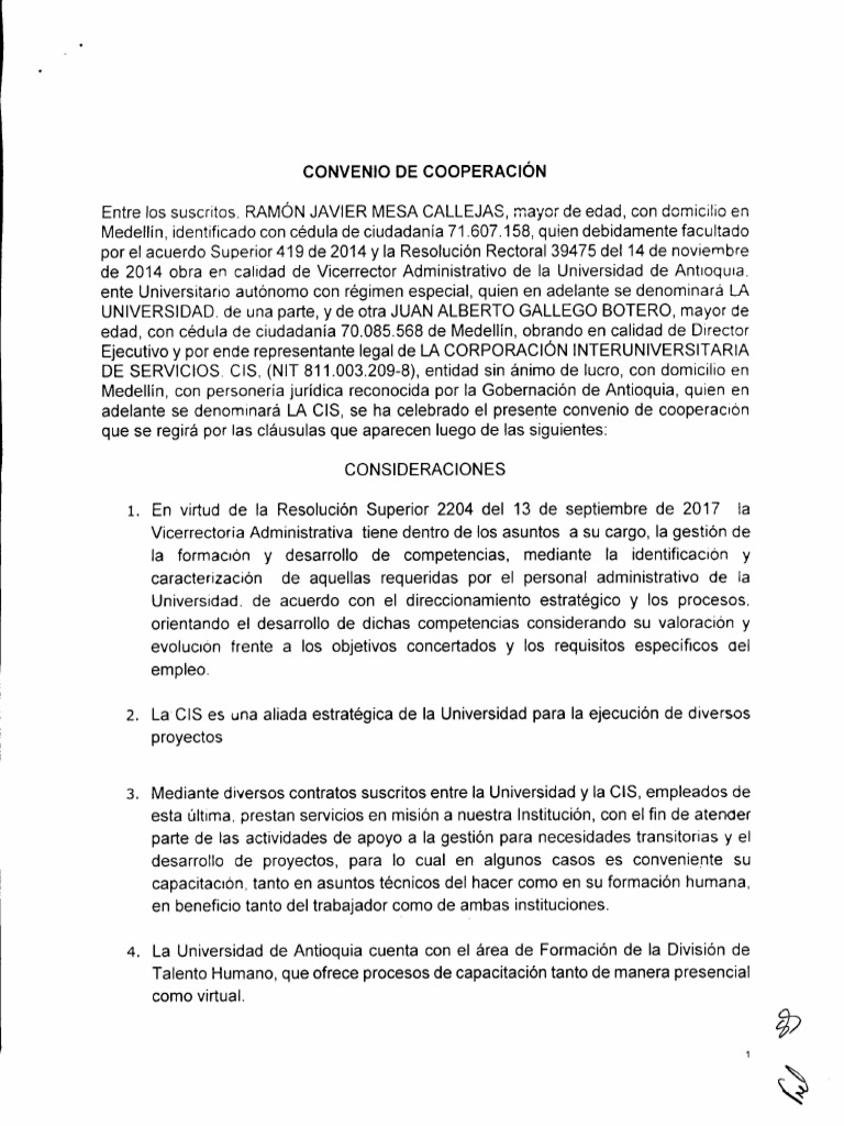 Convenio De Cooperación Universidad Cis Pdf Universidad Gobierno