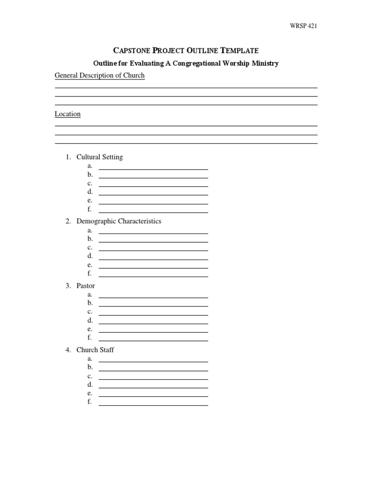 Capstone Project Outline Template | PDF