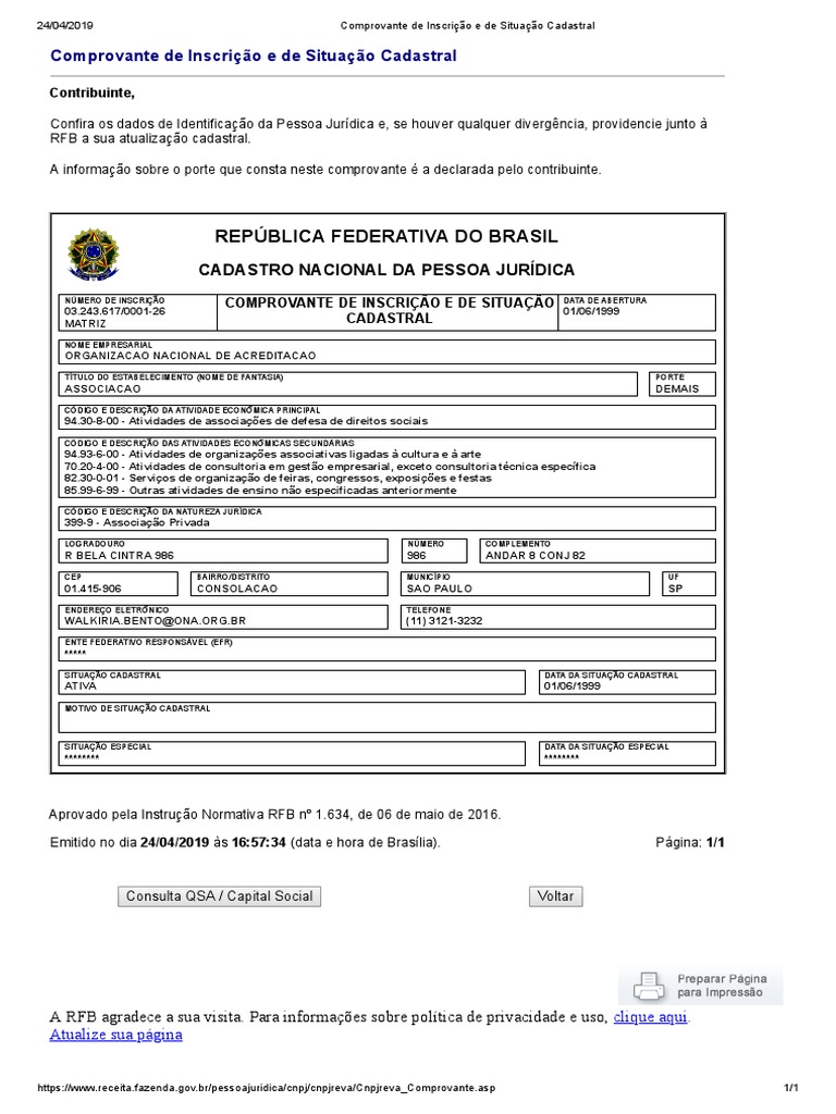 Comprovante CNPJ CPP | PDF | Governo | Esfera pública