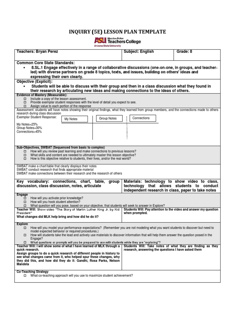 PBL Inquiry-Based Lesson Plan | PDF | Lesson Plan | Question