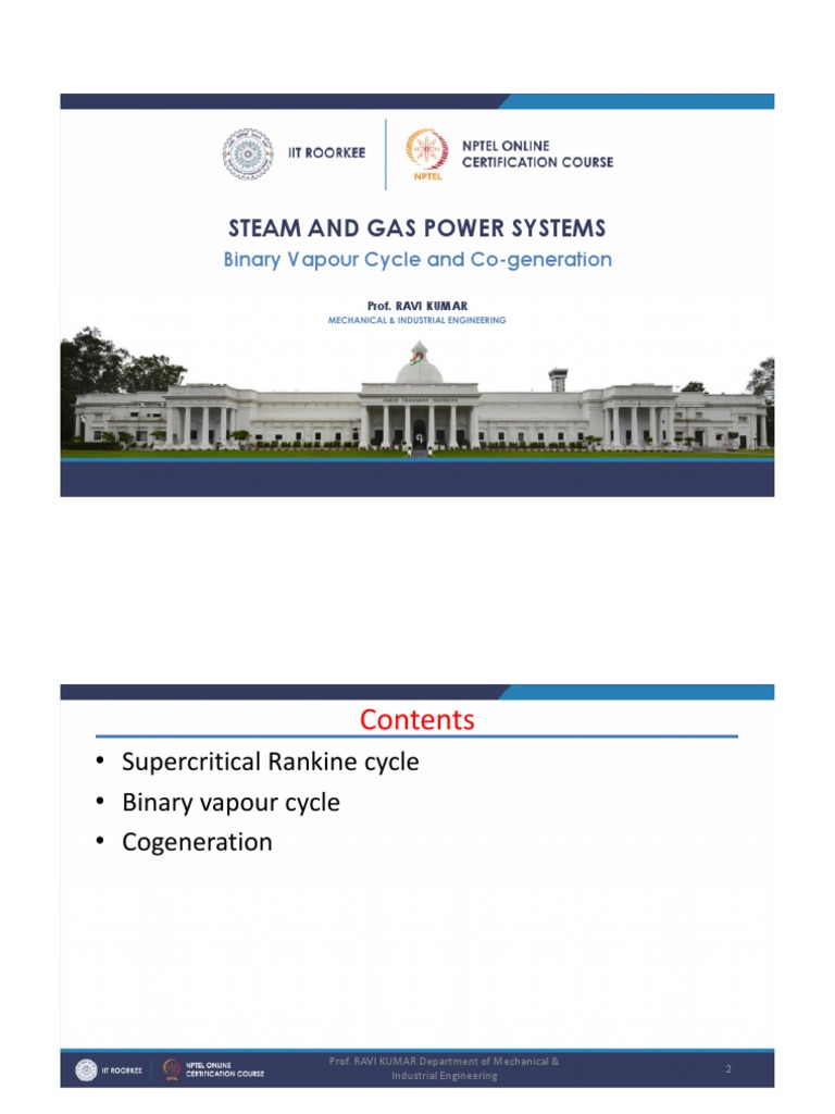 Binary Vapour Cycle Overview | PDF | Steam | Cogeneration