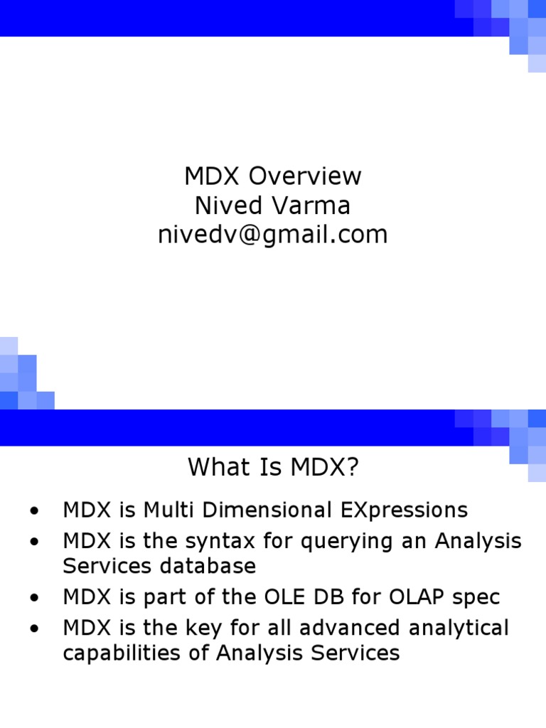 MDX Overview Nived Varma | PDF | Data Management Software | Information ...