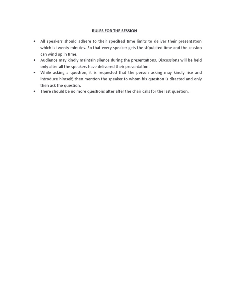 Session Rules | PDF | Government