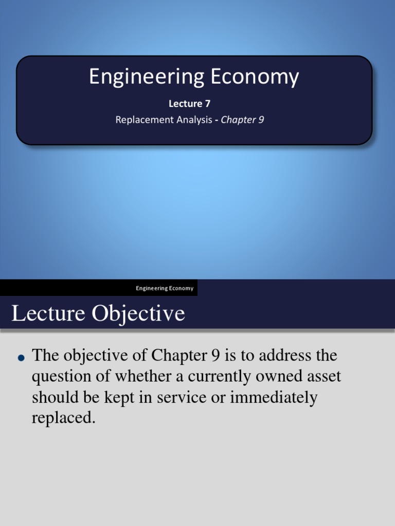 Engineering Economy: Replacement Analysis - Chapter 9 | Download Free PDF | Depreciation | Taxes
