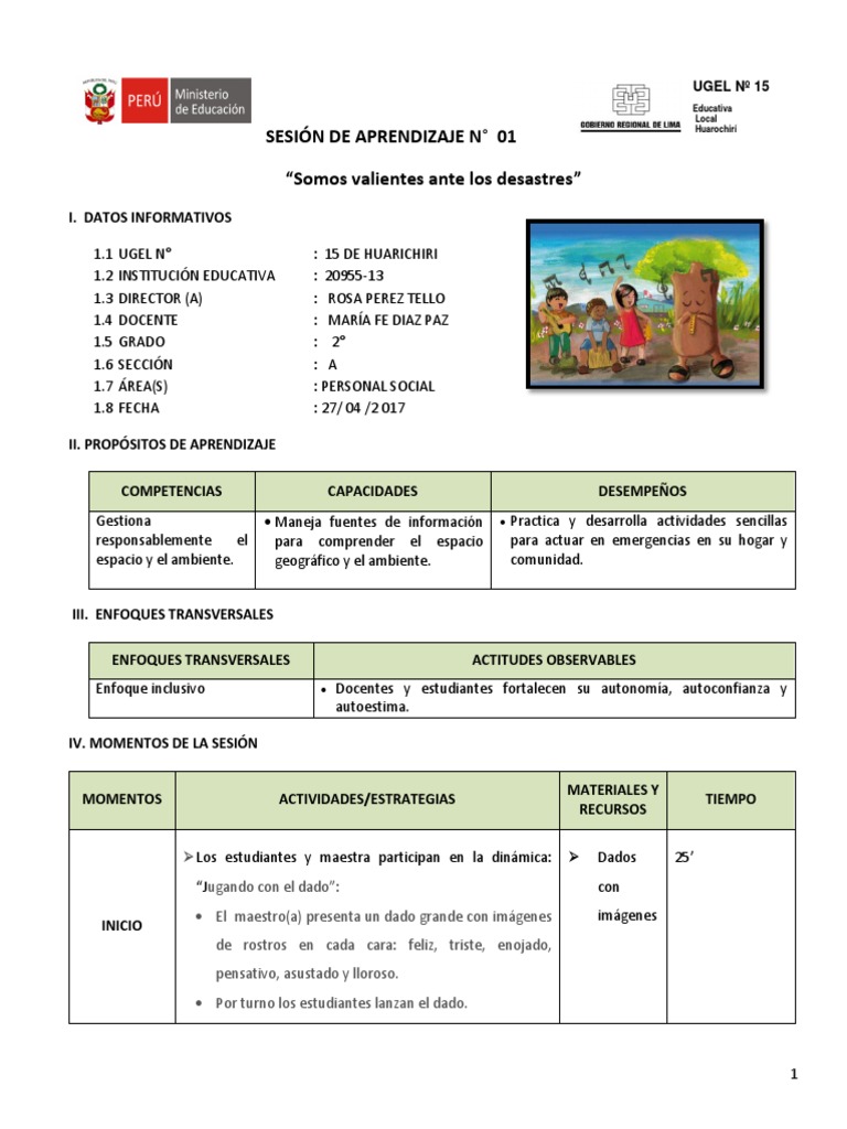 Sesion de Aprendizaje P.S. Desastres Naturales | PDF | Evaluación ... Sesion de Aprendizaje P.S. Desastres Naturales | PDF | Evaluación ...