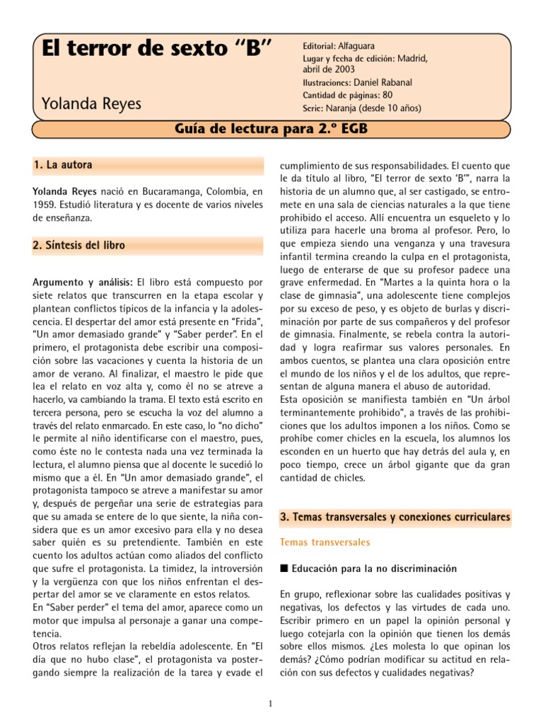 Guia Actividades Terror Sexto B PDF | PDF | Narración | Cuentos