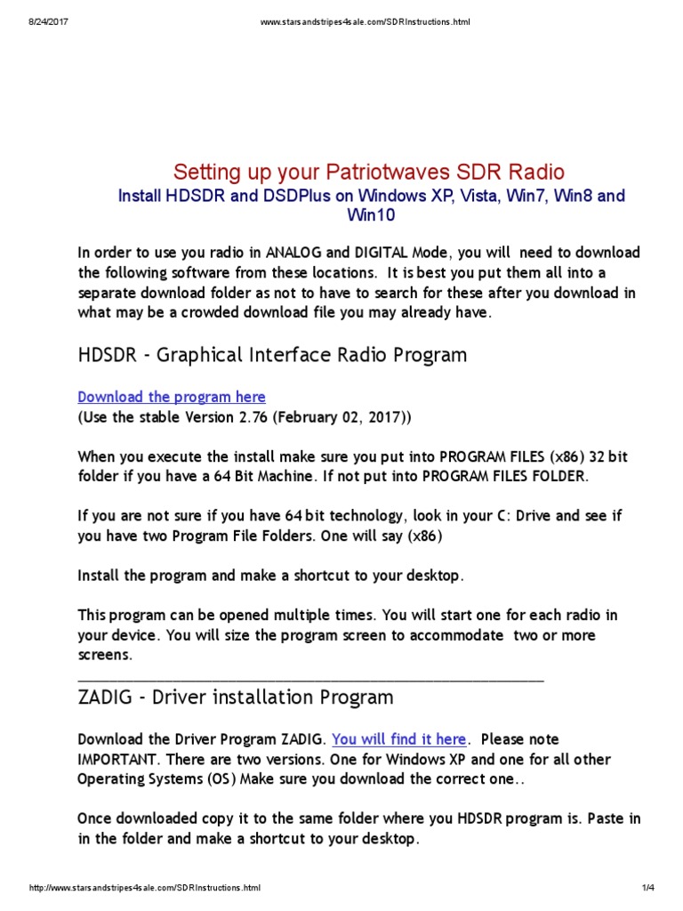 RTL-SDR Software Instructions PDF | PDF | Microsoft Windows | Ibm Pc Compatibles