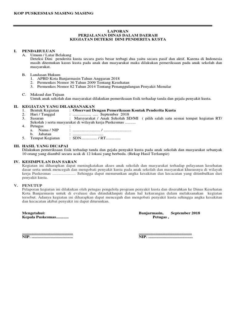 Laporan Kegiatan Kusta | PDF