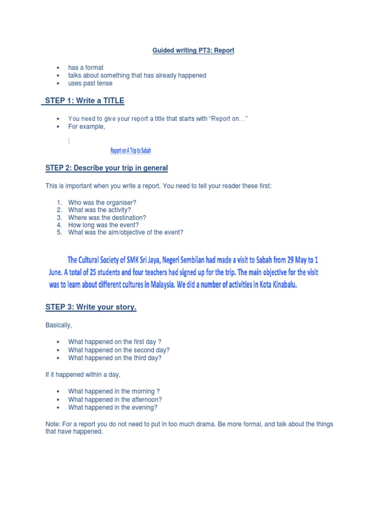 Guided Writing PT3 | PDF