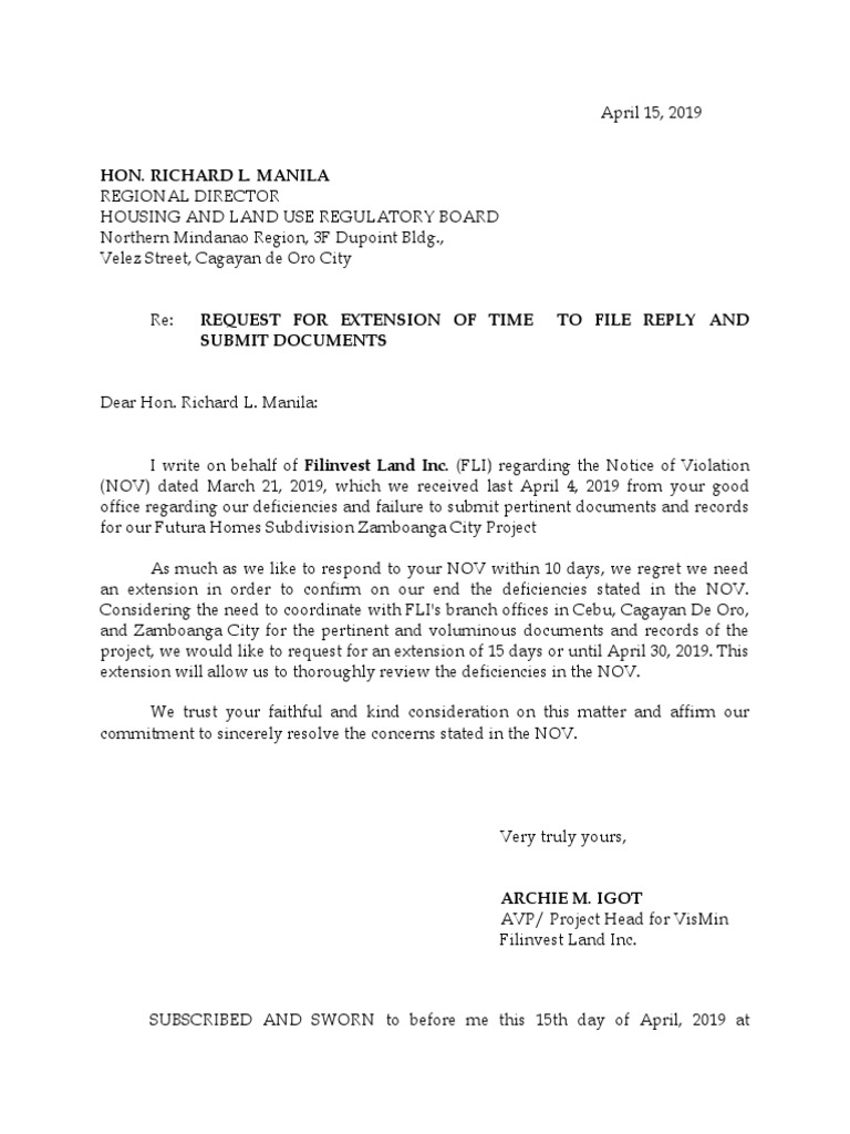 Request for Document Submission Extension | PDF