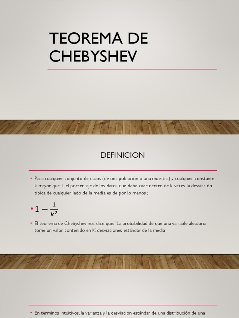 Teorema de Chebyshev | PDF | Desviación Estándar | Diferencia