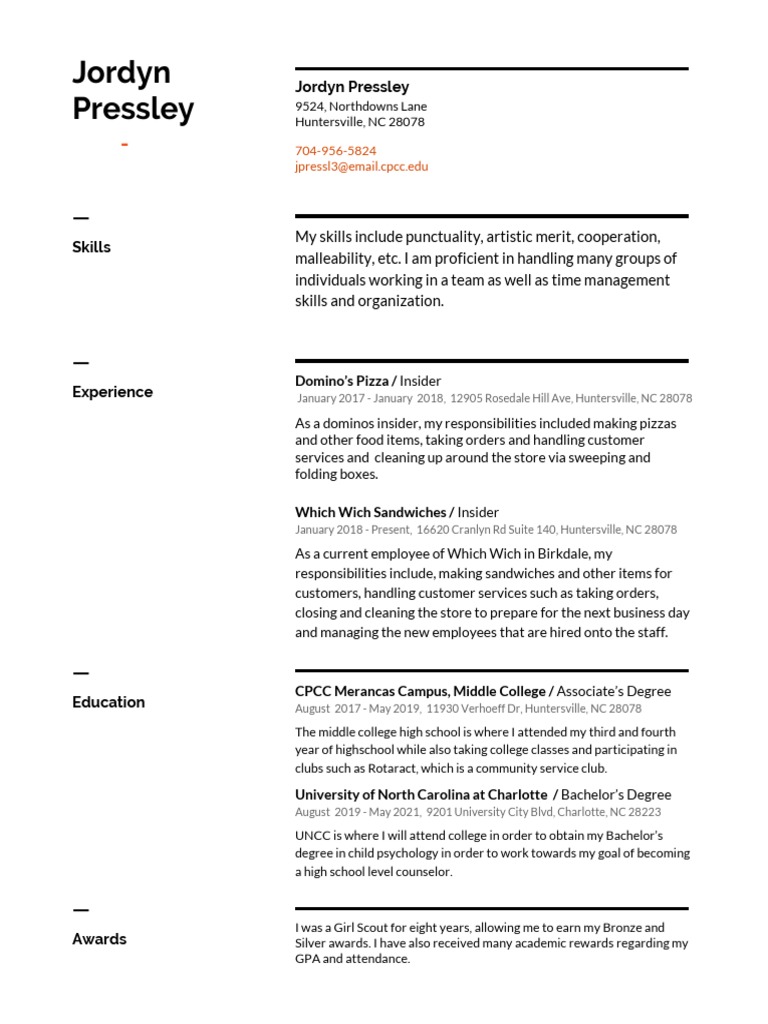 Resume Assignment | PDF