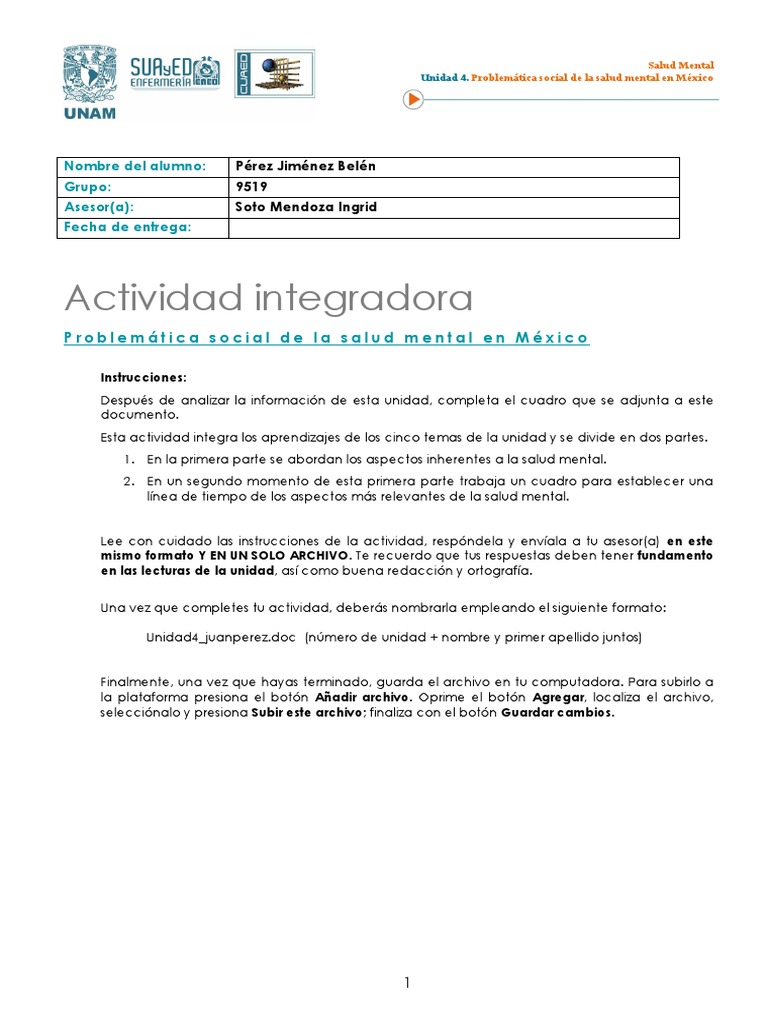Act Integ U4 Belenperez | PDF | Ansiedad | Salud mental