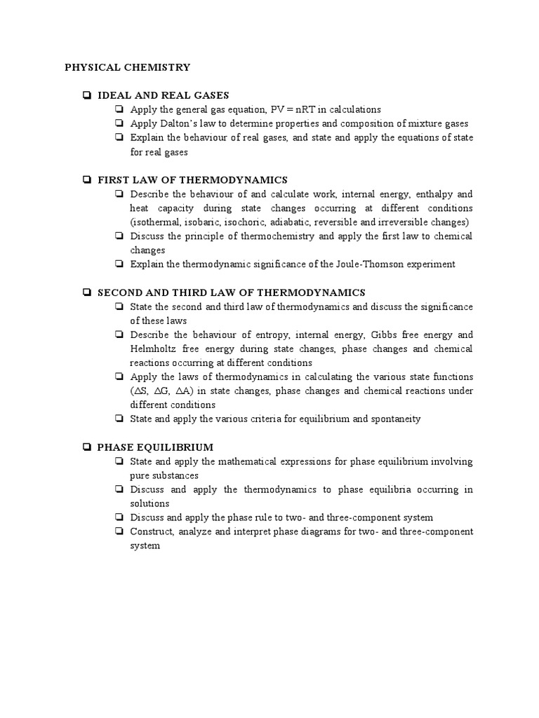 (Pointers) Physical Chemistry | PDF | Gibbs Free Energy | Chemical ...