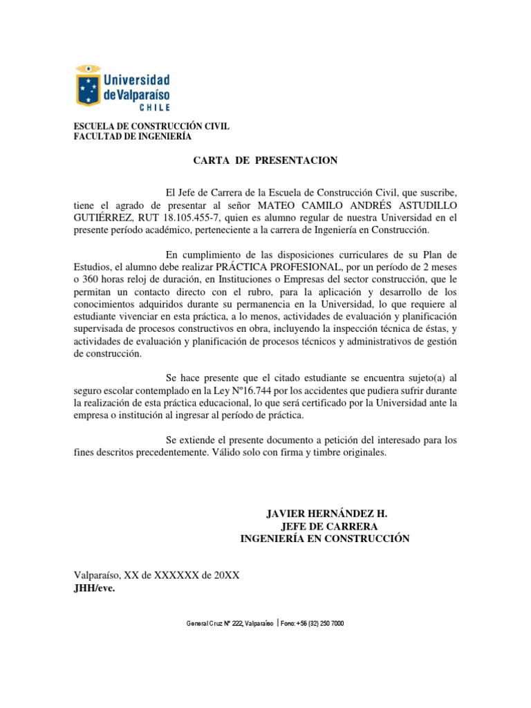 Carta Presentacion Practica Profesional