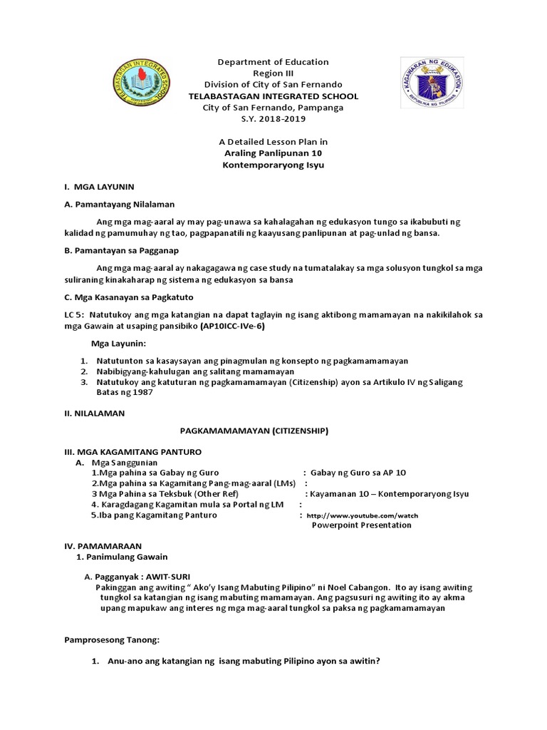 A Detailed Lesson Plan in AP10 NEW3 | PDF