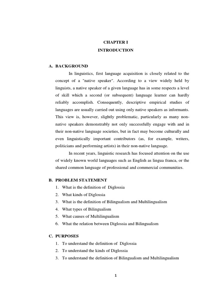 Understanding Diglossia and Bilingualism | PDF | Multilingualism | First Language