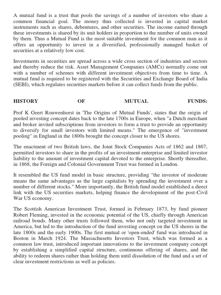 Mutual Fund - Script | PDF | Mutual Funds | Securities (Finance)