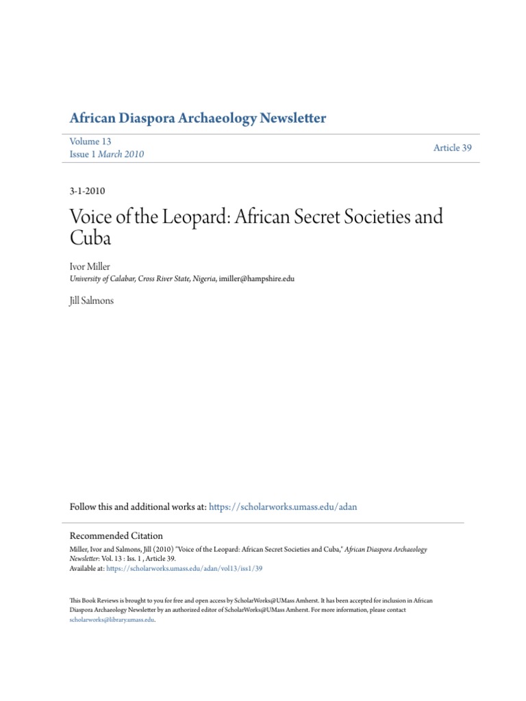 Voice of The Leopard - African Secret Societies and Cuba | PDF | Cuba