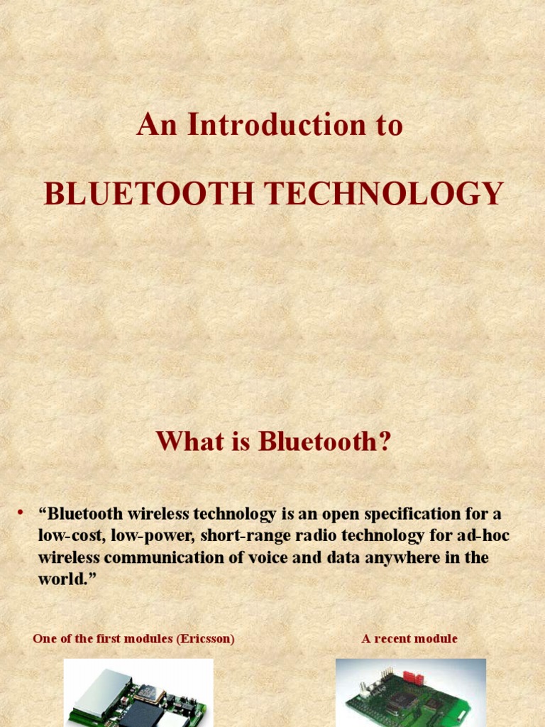 Introduction to Bluetooth Technology | PDF | Bluetooth | Wireless
