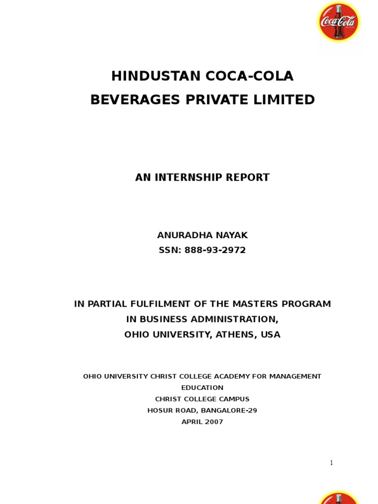 Coca Cola Report | PDF | Business